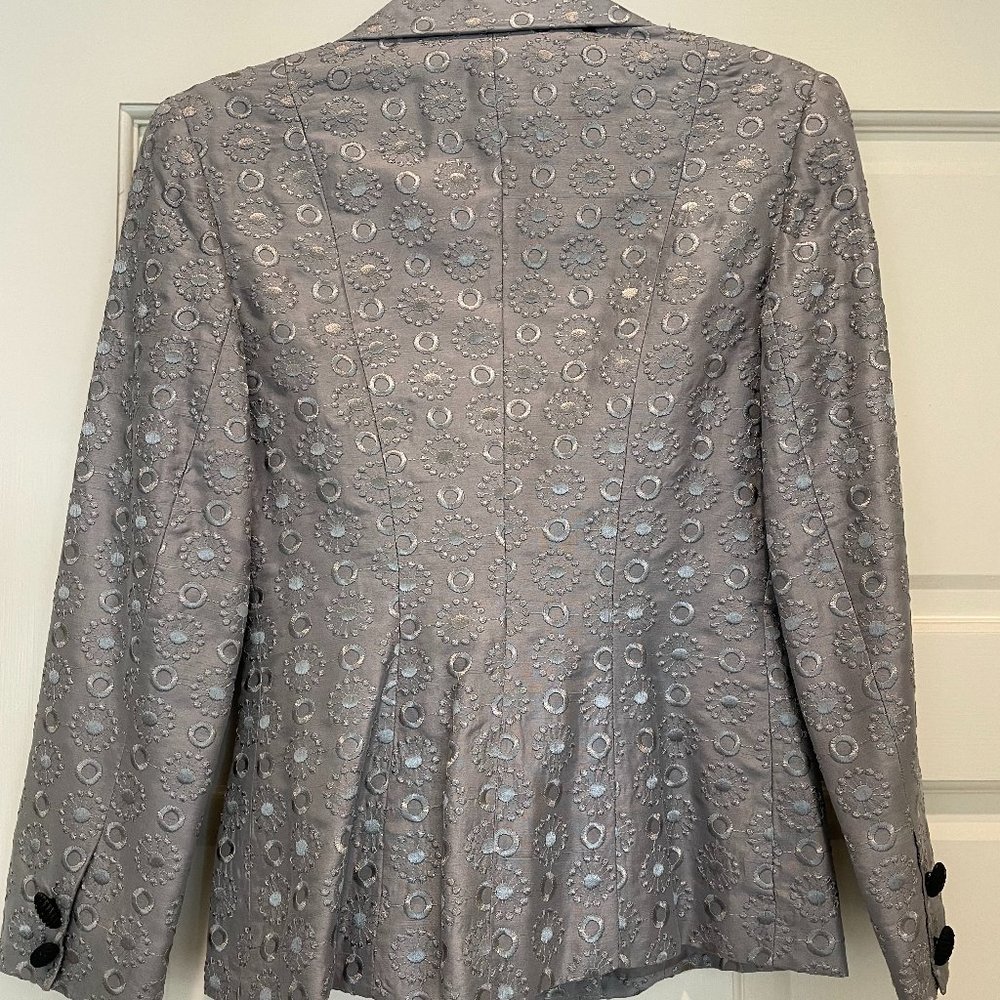 Parallel Silver Silk Jacket, With Stitch Pattern, Fan… - Gem